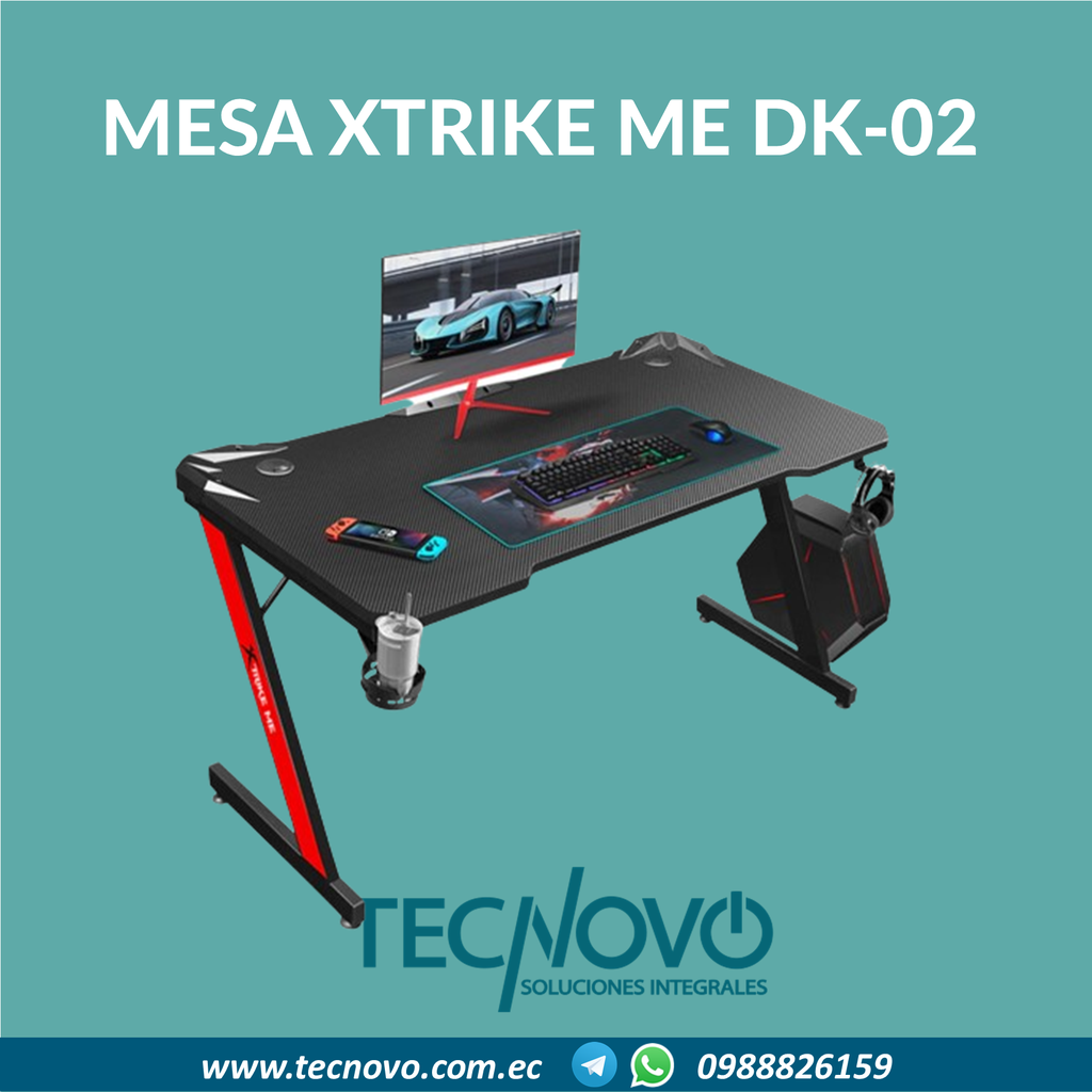 Mesa Gaming MARVO XTRIKE ME DK-02 SOPORTE HEADSET Y VASO | TECNOVO SOLUCIONES INTEGRALES